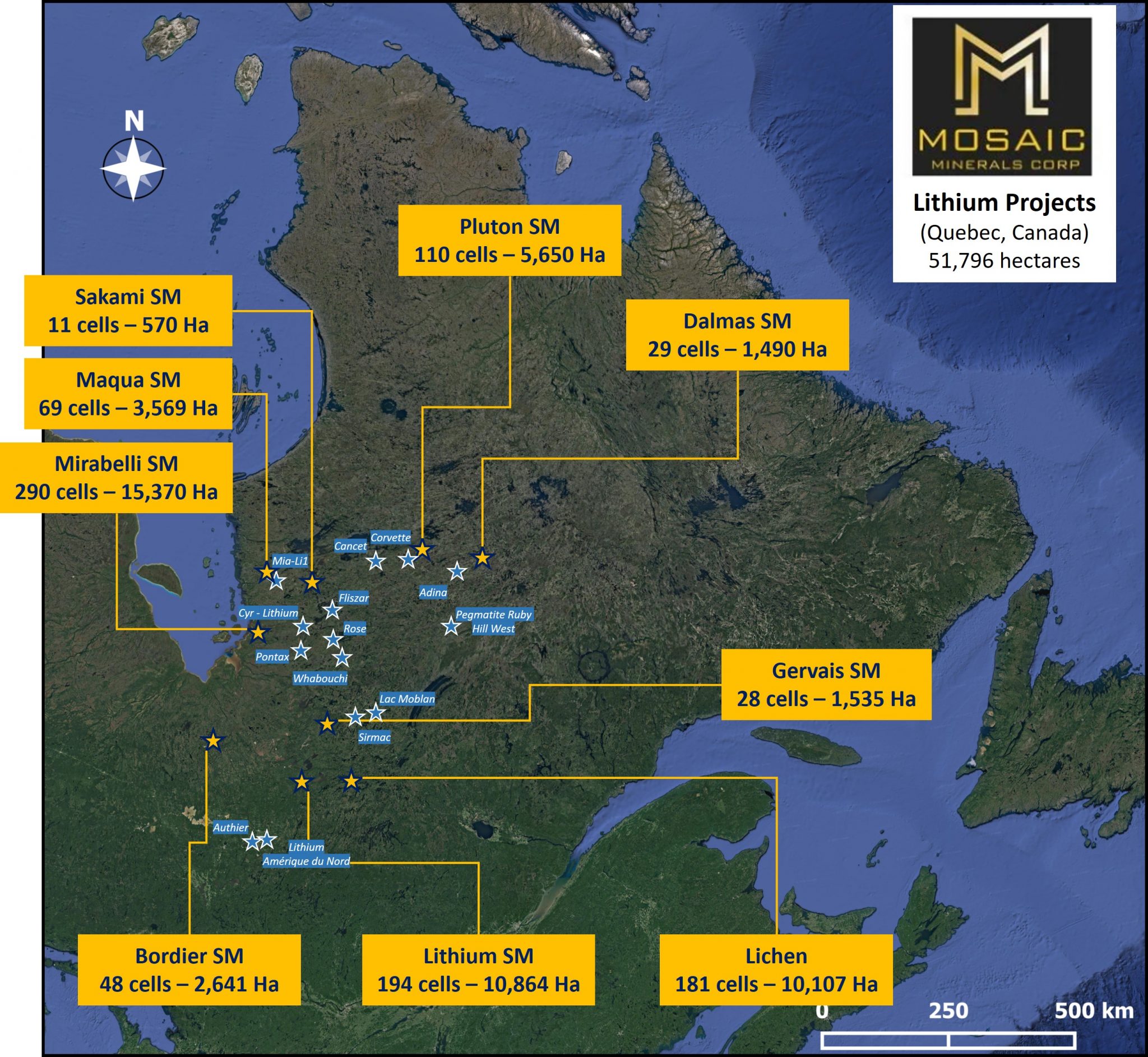 Mosaic Acquires 15,370 Hectares (290 Claims) in the James Bay Lithium ...